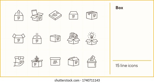 Packing Line Icon Set Delivery Packaging Stock Vector (Royalty Free ...