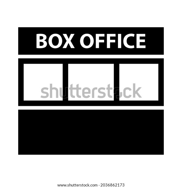Box Office Icon Black Stencil Design Stock Vector (Royalty Free ...