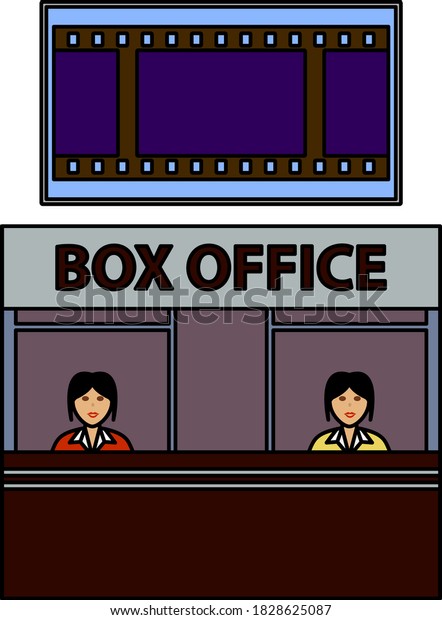 Box Office Icon Editable Outline Color Stock Vector (Royalty Free ...