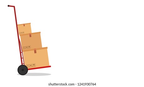 Box On Cart Cart Cartoon Vector Stock Vector (Royalty Free) 1235374225 ...