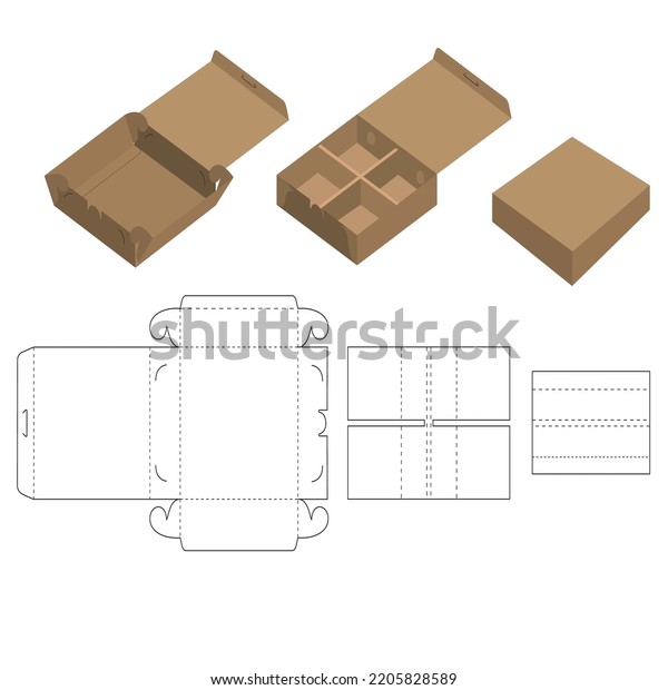 Box Packaging Die Cut Template Design Stock Vector (Royalty Free ...