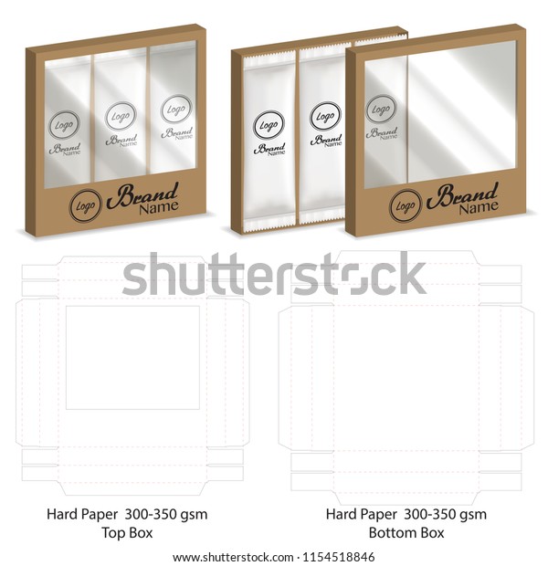 Box Plastic Window Die Cut Mock Stock Vector (Royalty Free) 1154518846