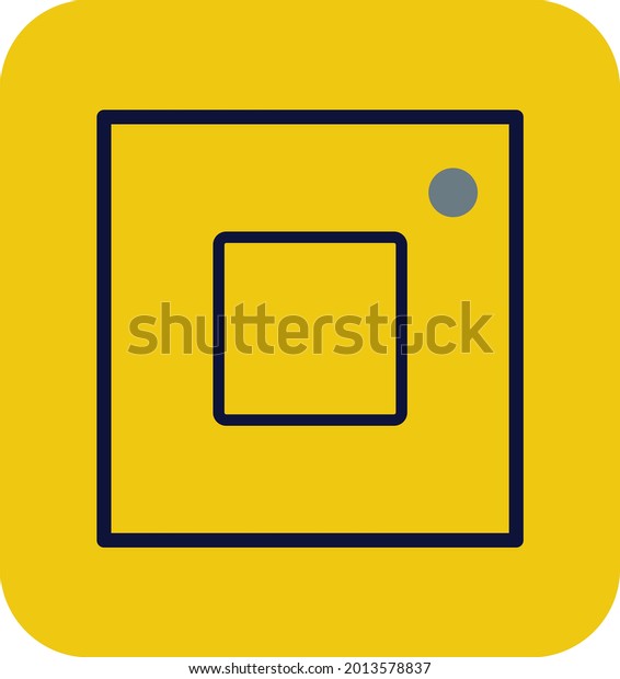 Box Shape Icon Illustration Yellow Black Stock Vector (Royalty Free ...