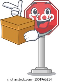 Box Sign Stop Cartoon Side Street Stock Vector (Royalty Free ...