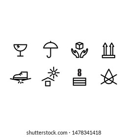 Box Sign Warning Icon Set Line Stock Vector (Royalty Free) 1478341418 ...
