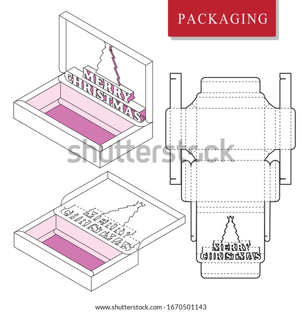 Box Template Design Product Christmas Theme Stock Vector (Royalty Free ...
