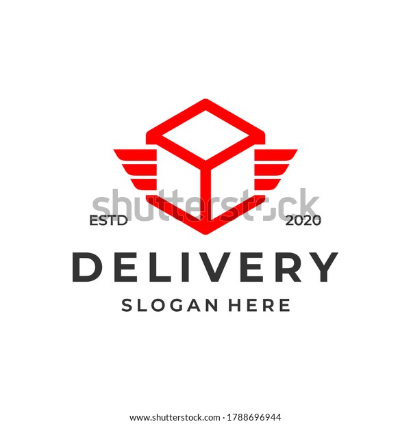 Box Wing Logo Concept Delivery Pakage Stock Vector (Royalty Free ...