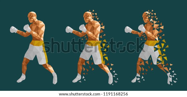 Boxer Abstract Design Three Men Wearing Stock Vector (Royalty Free ...