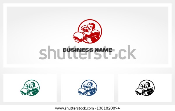 Boxer Fighter Stright Punch Logo Stock Vector (Royalty Free) 1381820894 ...