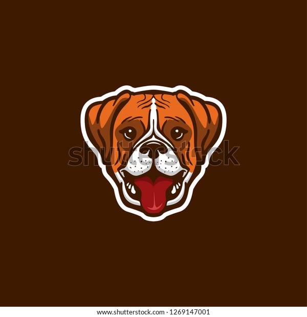 Boxer Mascot Logo Illustration: vector de stock (libre de regalías ...