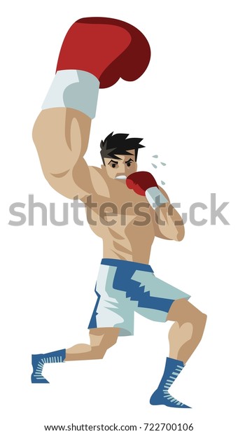 Boxer Performing Uppercut Punch Stock Vector (Royalty Free) 722700106 Boxer Performing Uppercut Punch Stock Vector (Royalty Free) 722700106