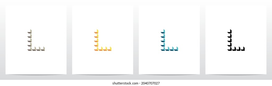 Boxes Cubes Forming Letter Logo Design Stock Vector (Royalty Free ...