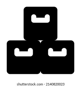 Boxes Icon Black Color Stock Vector (Royalty Free) 2140820023 ...