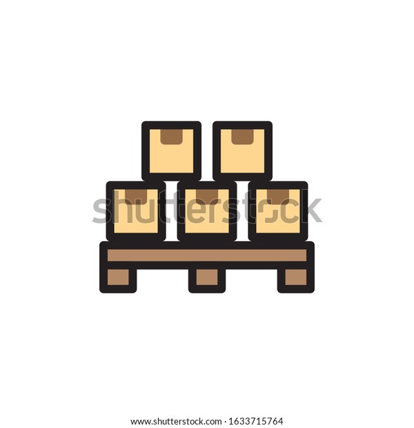 Boxes On Pallet Icon Trendy Design Stock Vector (Royalty Free ...