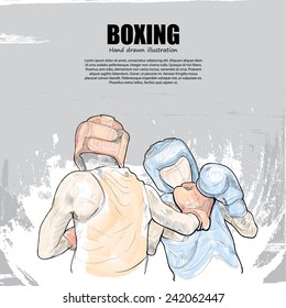 Boxing Background Design Hand Drawn Stock Vector (Royalty Free ...