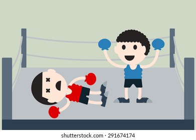 Boxing Cartoon Vector Boxer Knock Opponents Stock Vector (Royalty Free ...