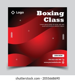 Boxing Class Social Media Post Boxing Stock Vector (Royalty Free ...