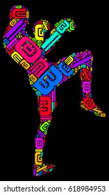 Boxing Colorful Word Cloud Typography: vector de stock (libre de ...