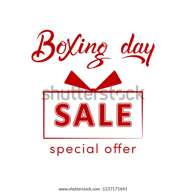 Boxing Day Sale Design Gift Box Stock Vector (Royalty Free) 1237175641