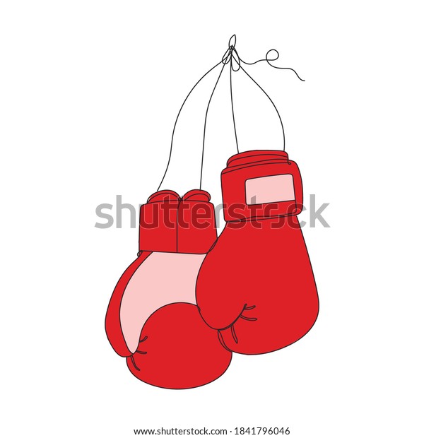 Boxing Gloves One Line Drawing Vector Stock Vector (Royalty Free ...