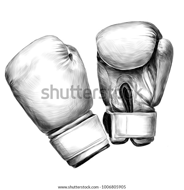 Boxing Gloves Sketch Vector Graphics Monochrome Stock Vector (Royalty ...