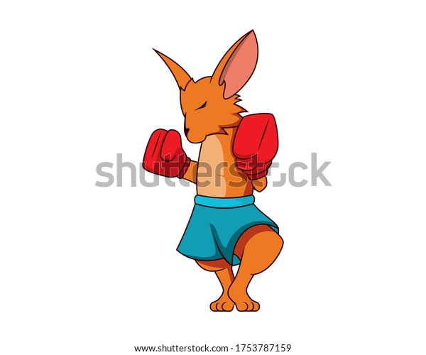 Boxing Kangaroo Character Ready Stance Illustration Stock Vector ...