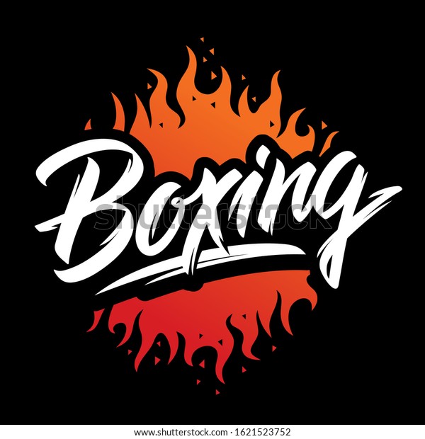 Boxing Lettering Vector Illustration Hand Drawn: เวกเตอร์สต็อก (ปลอดค่า ...