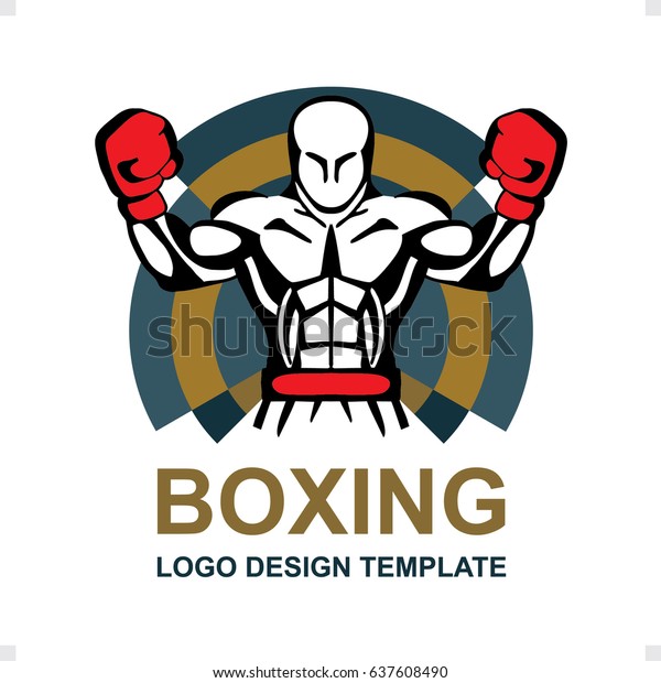 Boxing Logo Design Theme Boxer Red Stock Vector (Royalty Free) 637608490