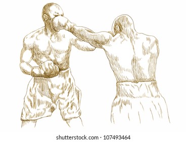 Boxing Match This Original Sketch Brown Stock Illustration 107451056 ...