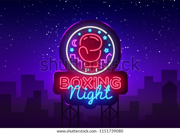 Boxing Neon Sign Vector Boxing Night Stock Vector (Royalty Free) 1151739080
