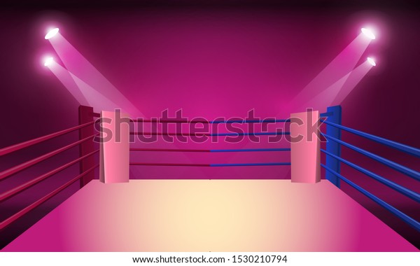Boxing Ring Arena Spotlight Floodlights Vector Stock Vector (Royalty ...