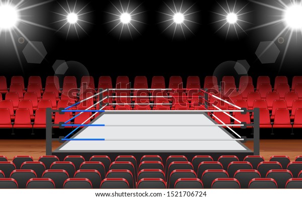 Boxing Ring Red Seat Hall Stock Vector (Royalty Free) 1521706724 ...