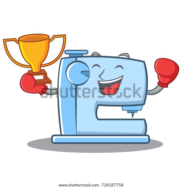 Boxing Sewing Machine Emoticon Character Stock Vector (Royalty Free ...