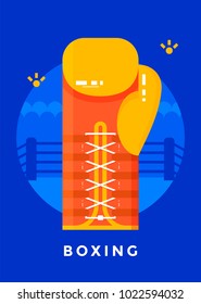Boxing Sport Poster Design Vector Flat Stock Vector (Royalty Free ...