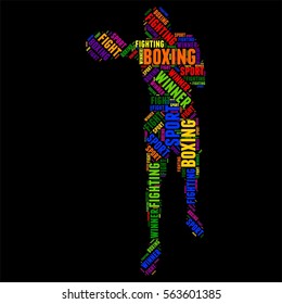 Boxing Typography Word Cloud Colorful Vector Stock Vector (Royalty Free ...