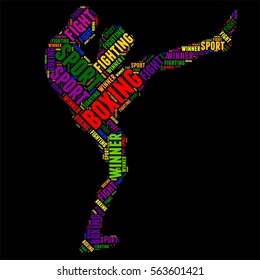 Boxing Typography Word Cloud Colorful Vector Stock Vector (Royalty Free) 563601421 | Shutterstock