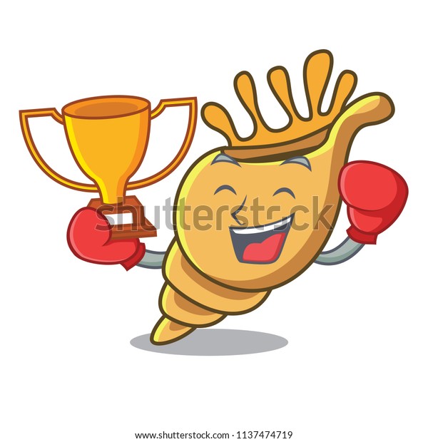Boxing Winner Exotic Shell Mascot Cartoon Stock Vector (Royalty Free ...