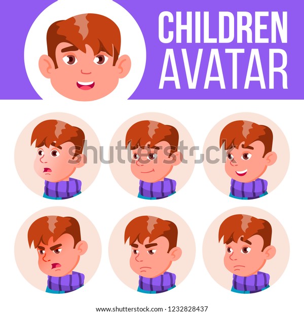 Boy Avatar Set Kid Vector Primary Stock Vector (Royalty Free ...