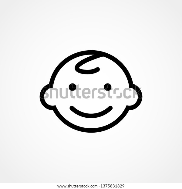Boy Baby Face Icon Logo Vector Stock Vector (Royalty Free) 1375831829 ...