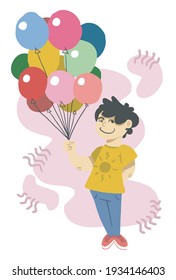 Fun Childrens Party Children Balloons Isolated Stock Vector (Royalty ...
