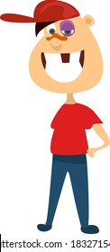 Boy Beaten Illustration Vector On White Stock Vector (Royalty Free ...