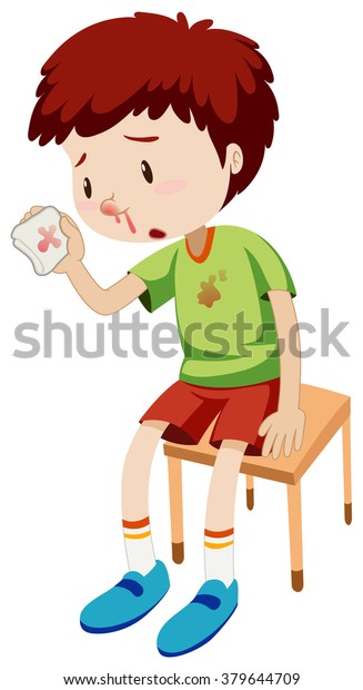Boy Bleeding Nose Illustration: เวกเตอร์สต็อก (ปลอดค่าลิขสิทธิ์ ...