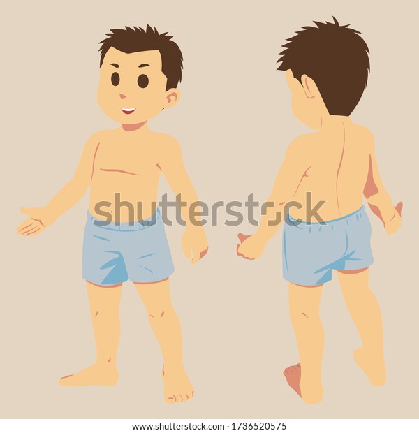 Boy Body Front View Rear View Stock Vector (Royalty Free) 1736520575 ...