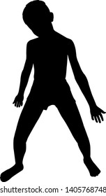 Boy Body Silhouette Vector Stock Vector (Royalty Free) 1405768748 ...
