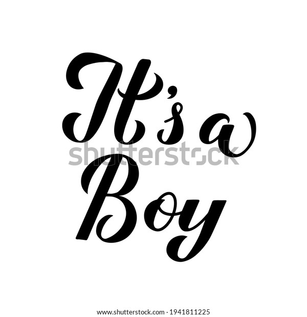 Boy Calligraphy Lettering Isolated On White Stock Vector (Royalty Free ...