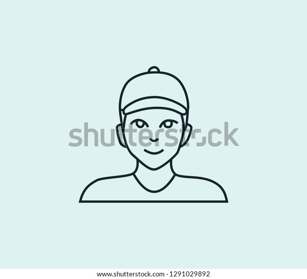 Boy Cap Icon Line Isolated On Stock Vector (Royalty Free) 1291029892 ...