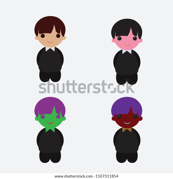 Boy Cartoon Character Design Shape Stock Vector (Royalty Free ...