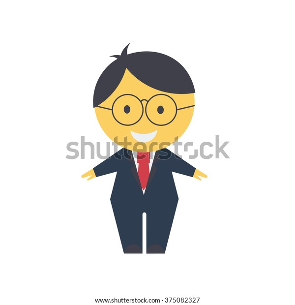 Boy Cartoon Cheerful Child Strict Black Stock Vector (Royalty Free ...