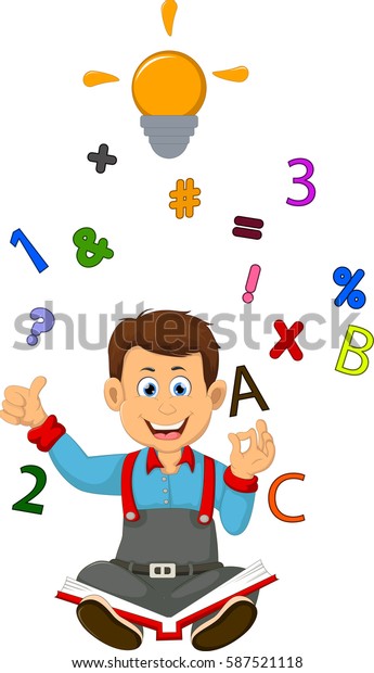 Boy Cartoon Have Imagination Stock Vector (Royalty Free) 587521118 ...