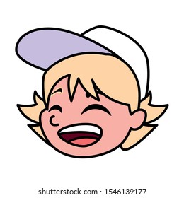Boy Cartoon Head Design Kid Childhood Stock Vector (Royalty Free ...